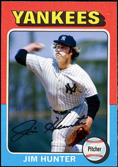WHEN TOPPS HAD (BASE)BALLS!: 1975 JIM HUNTER..."CATFISH" FITTED FOR HIS ...