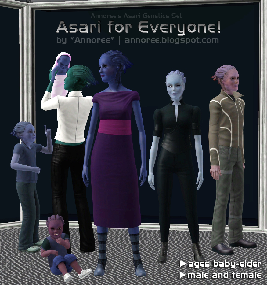 Mod The Sims - Annoree's Sims Blog, Updated 01 Sep: Asari Genetics Set