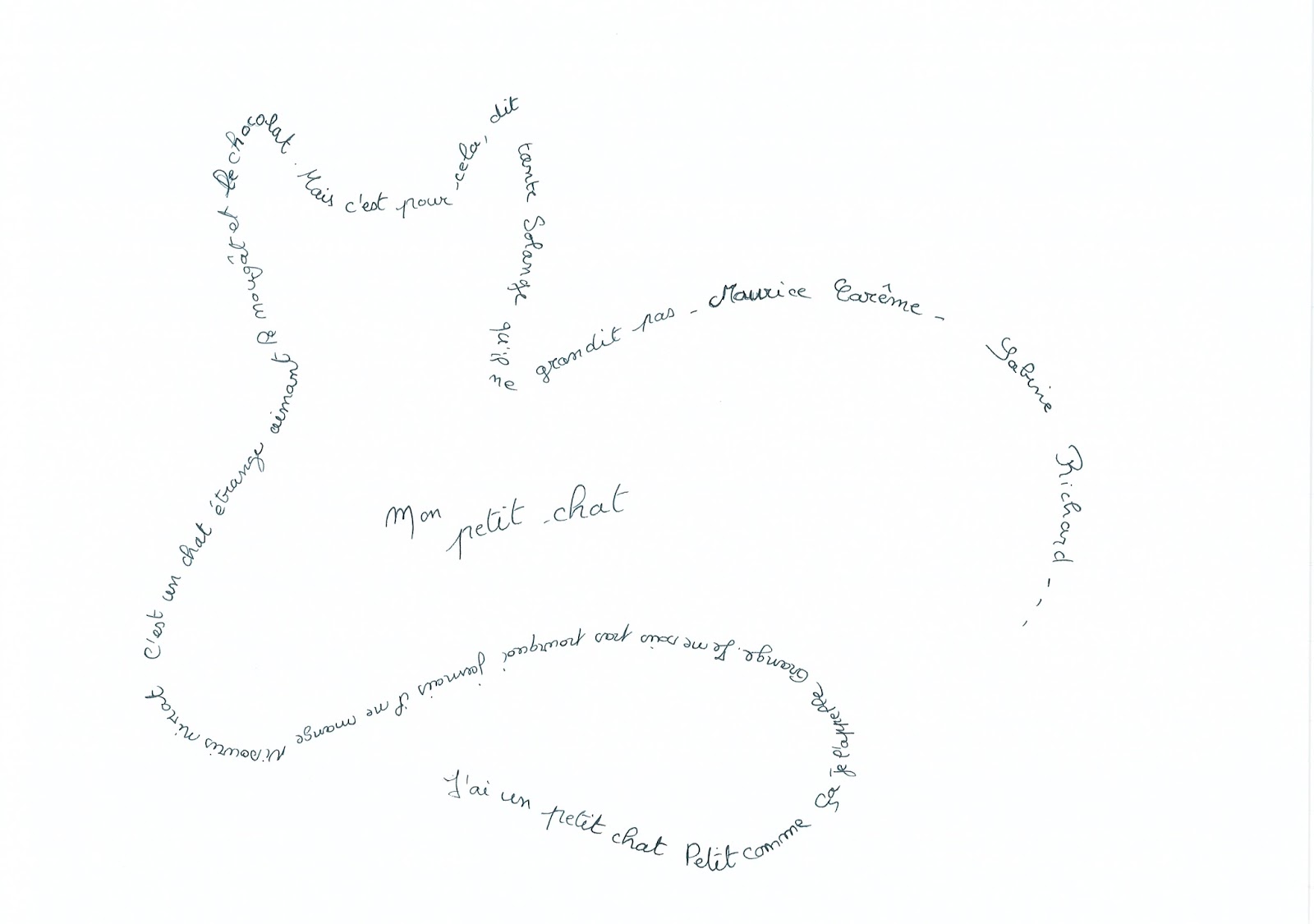 Retour sur l'atelier calligramme