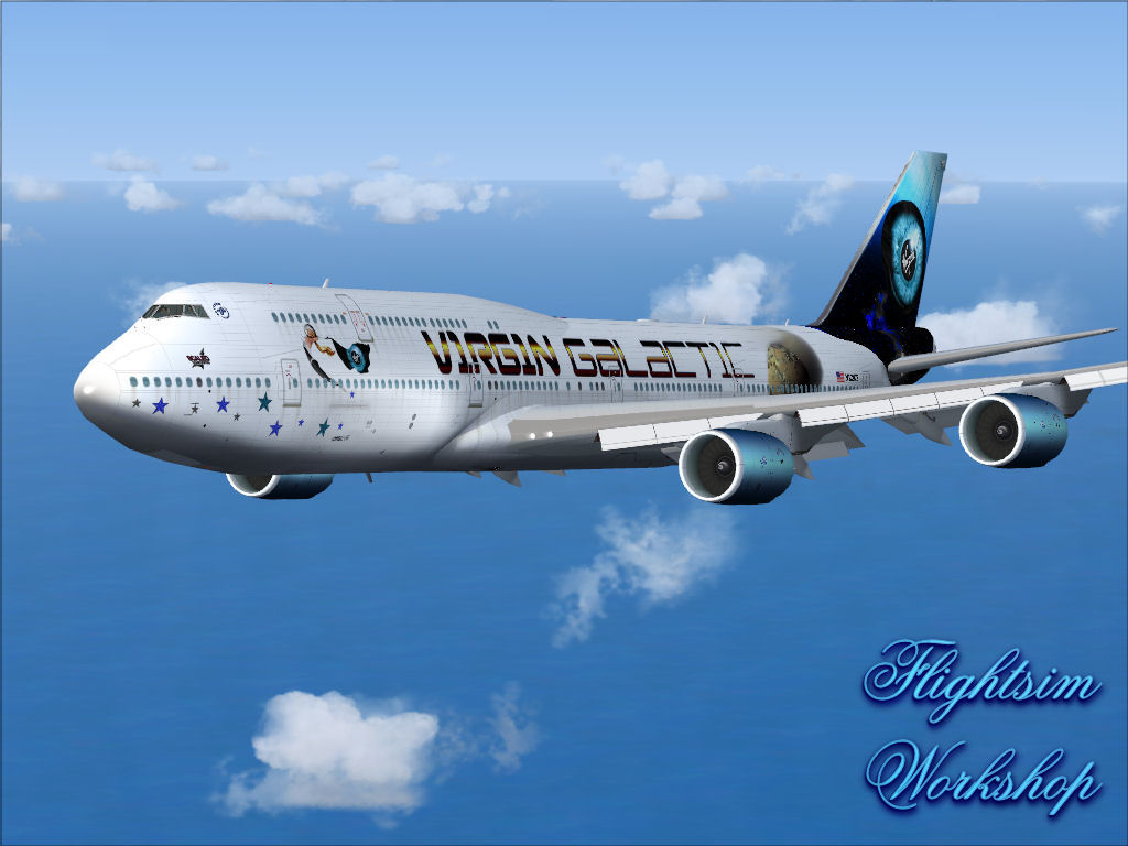 FSX Boeing 747-8i Virgin Galactic
