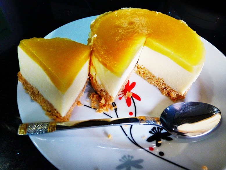 Food Slice: No Bake Eggless Mango Cheesecake - Indian version