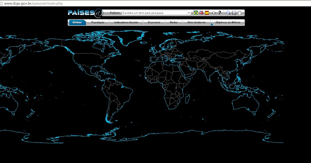 BUSCA VIRTUAL : IBGE lançou um mapa-mundi digital