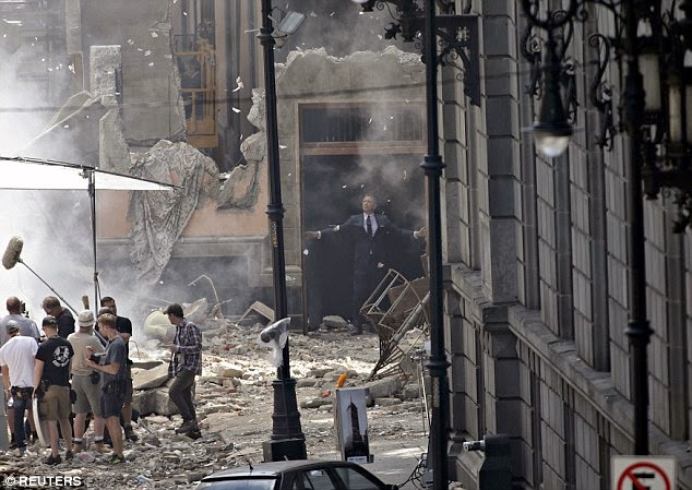 007 TRAVELERS: "SPECTRE" explosion photos (SPOILER ALERT!)