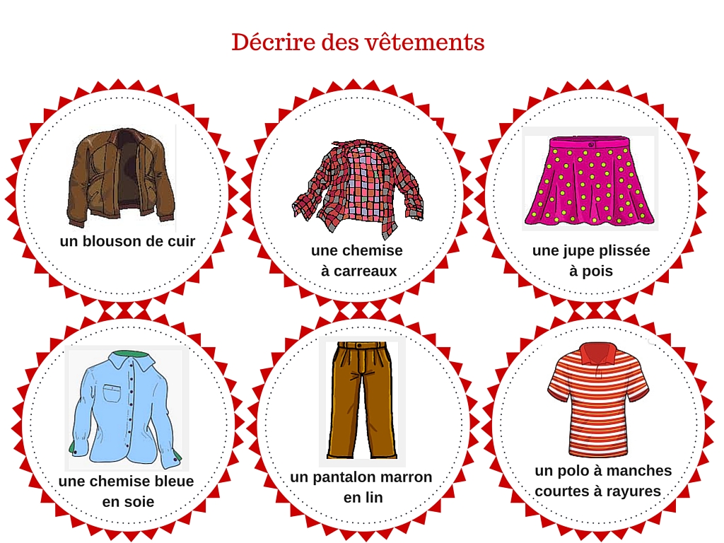 J'aime le français: Décrire des vêtements