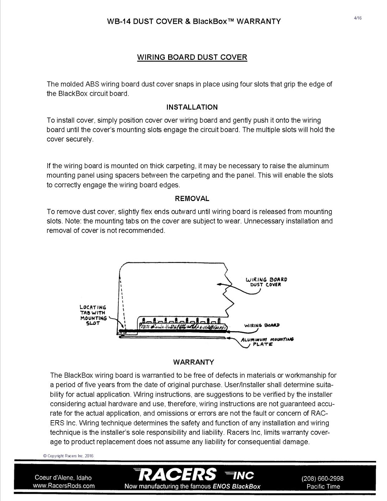 RacersRods: WB-14 Sample Instructions