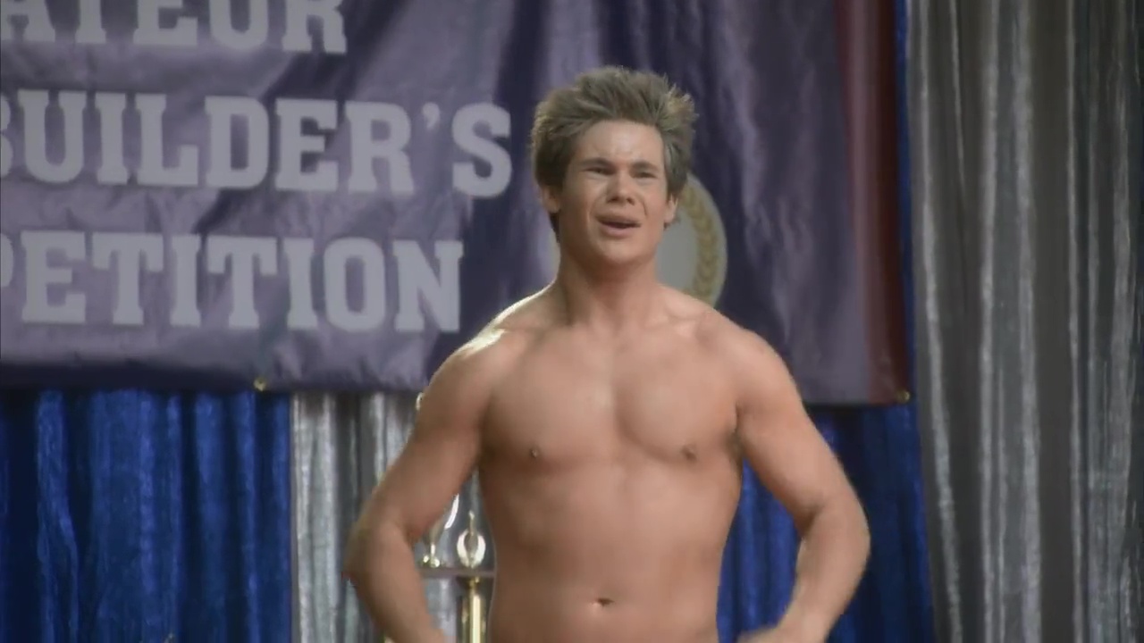 ausCAPS: Adam Devine shirtless in Workaholics 1-09 "Muscle I'd Like to Flex"