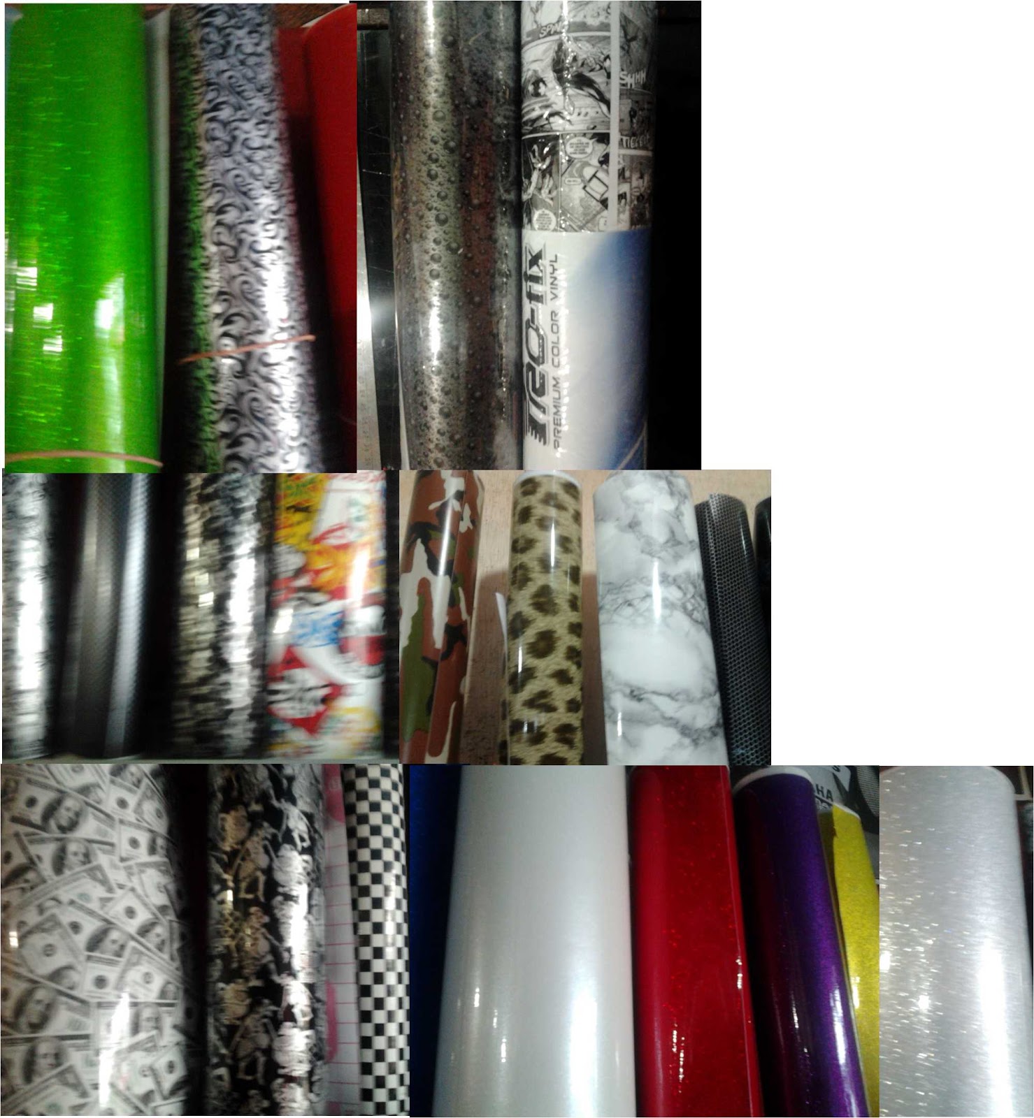 EXPRESS STICKER: BEBERAPA MACAM MOTIF DAN WARNA BAHAN STICKER