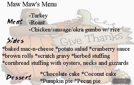 Consider Me Inspired : Three Generations of Thanksgiving Menus