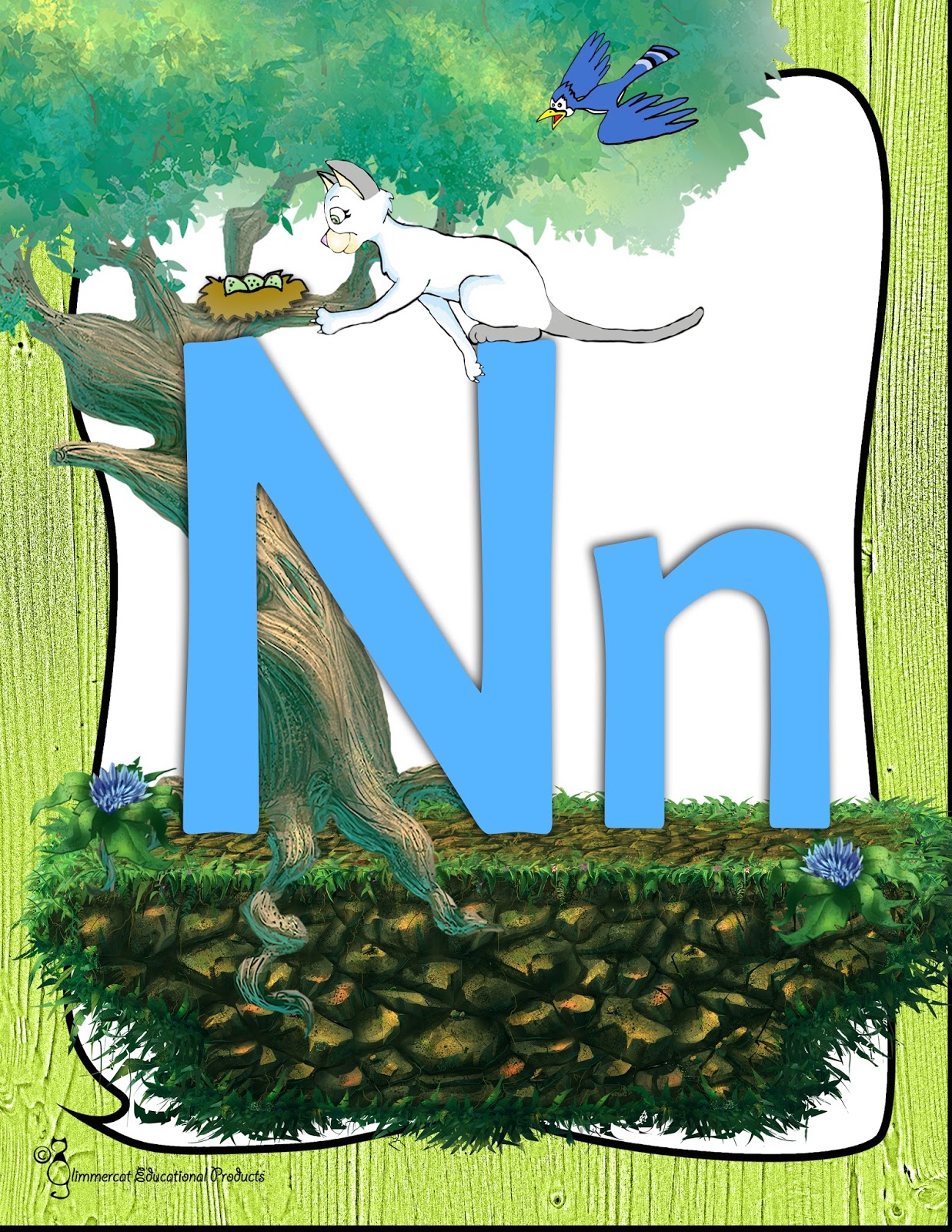 Glimmercat Education: Letter of the Week for N