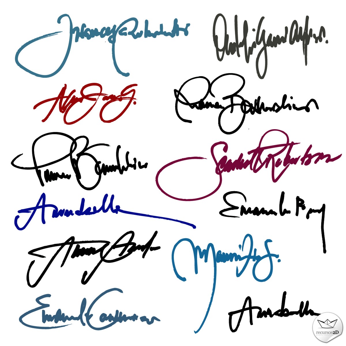 Firmas en vector (Signature vectors) | Recursos 2D