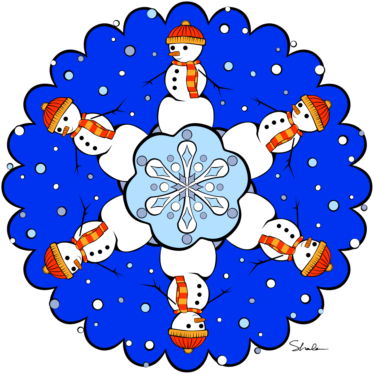 Don't Eat the Paste: Snowman Mandala to Color