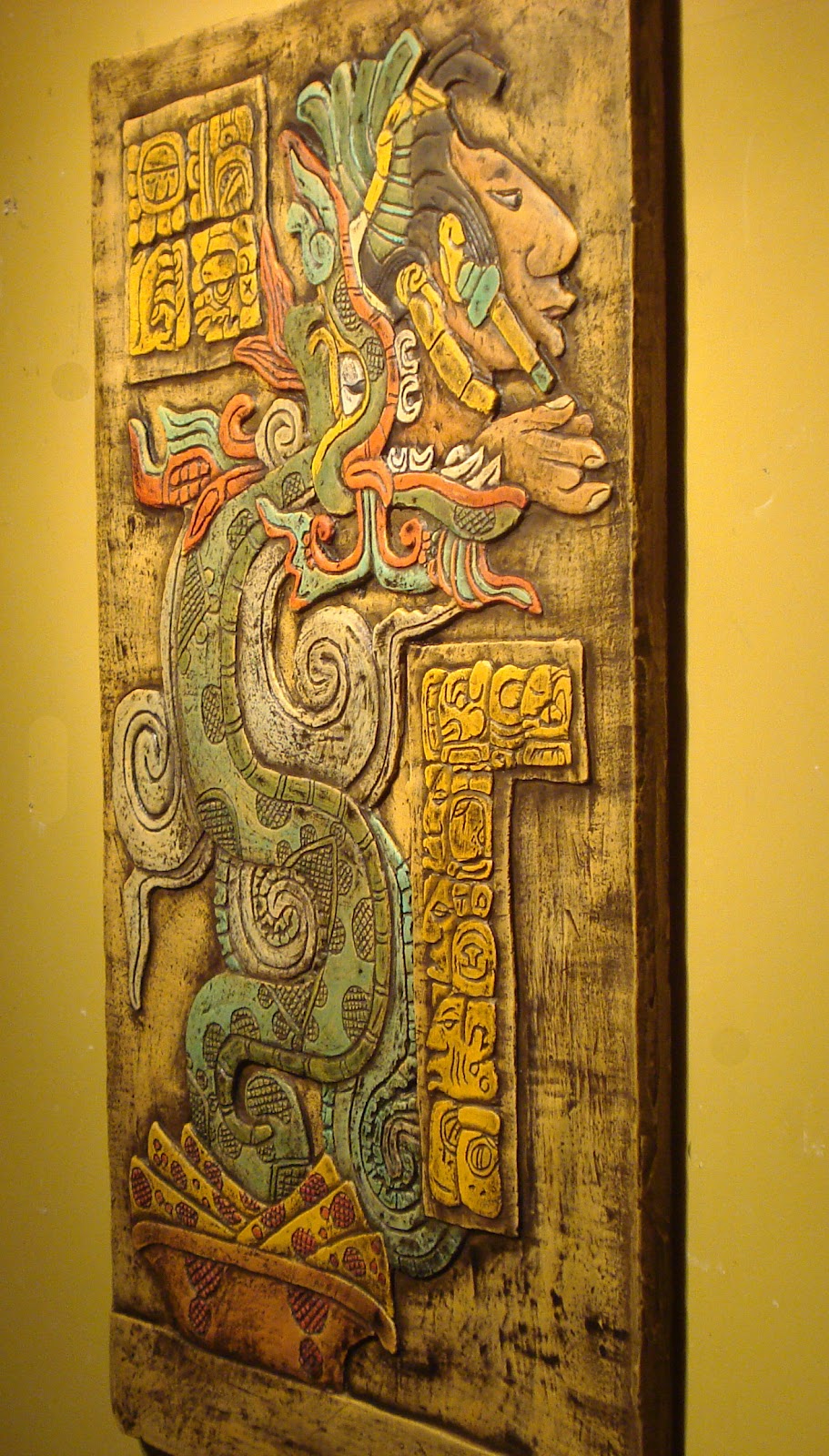 VALKIRIA Cuadros Arte y escultura: CUADRO SERPIENTE MAYA MULTICOLOR