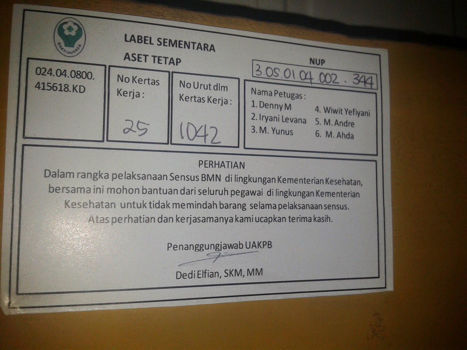 Nuswantara: TEKNIS PELAKSANAAN CLEARANCE ASSET/SENSUS BMN