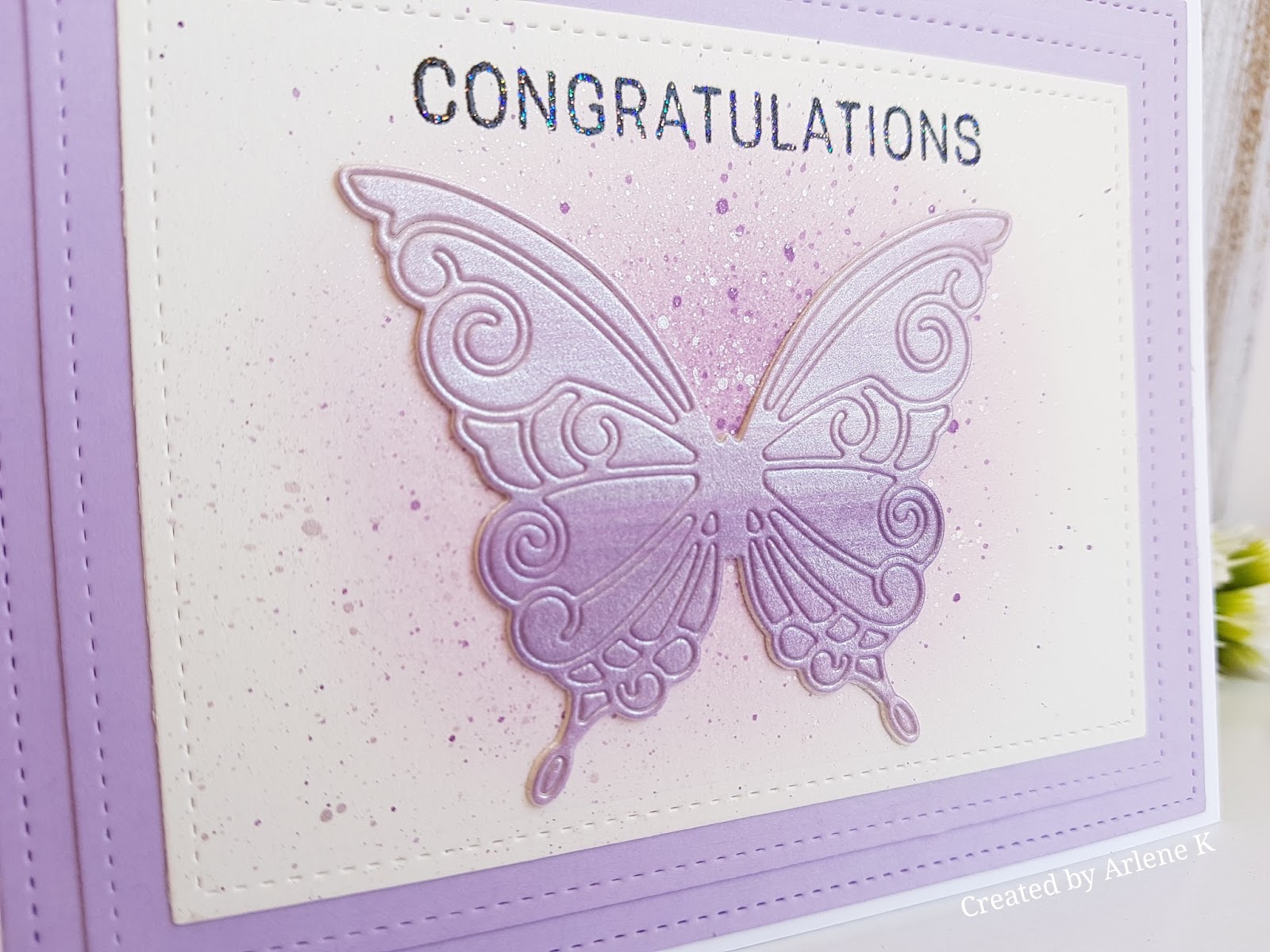 Knipoog Creations: Congratulations card (butterfly)
