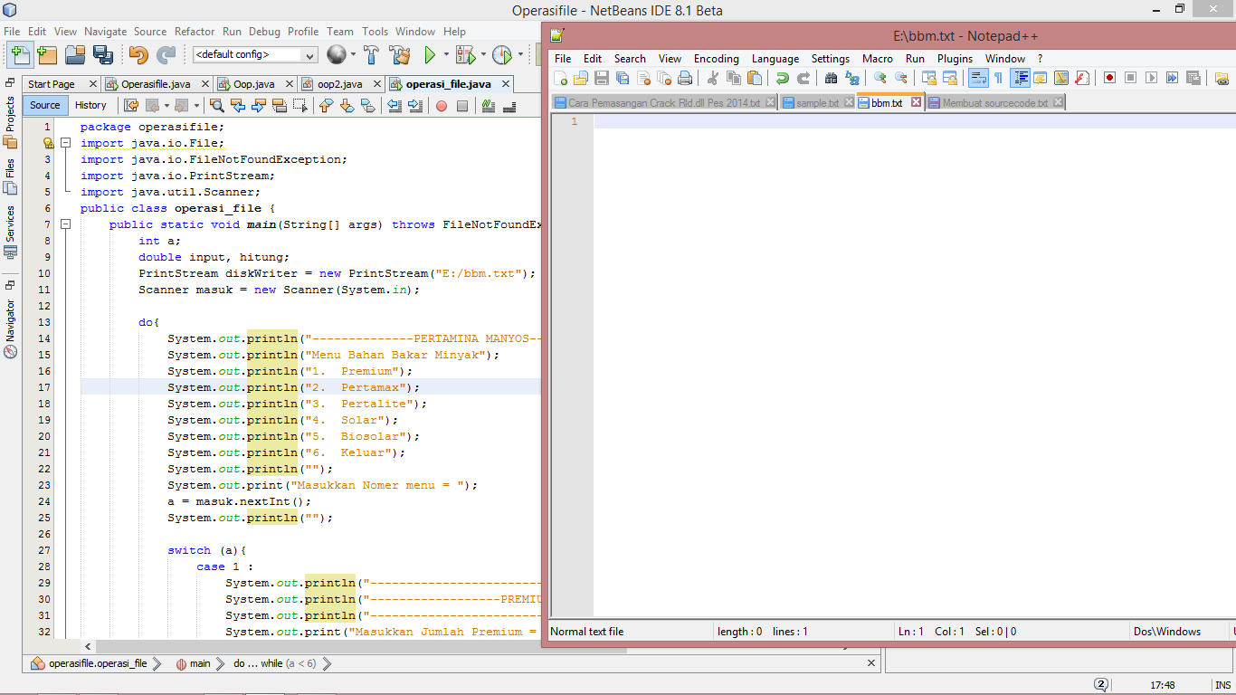 Operasi File Java Menggunakan NetBeans - DOLPMAN