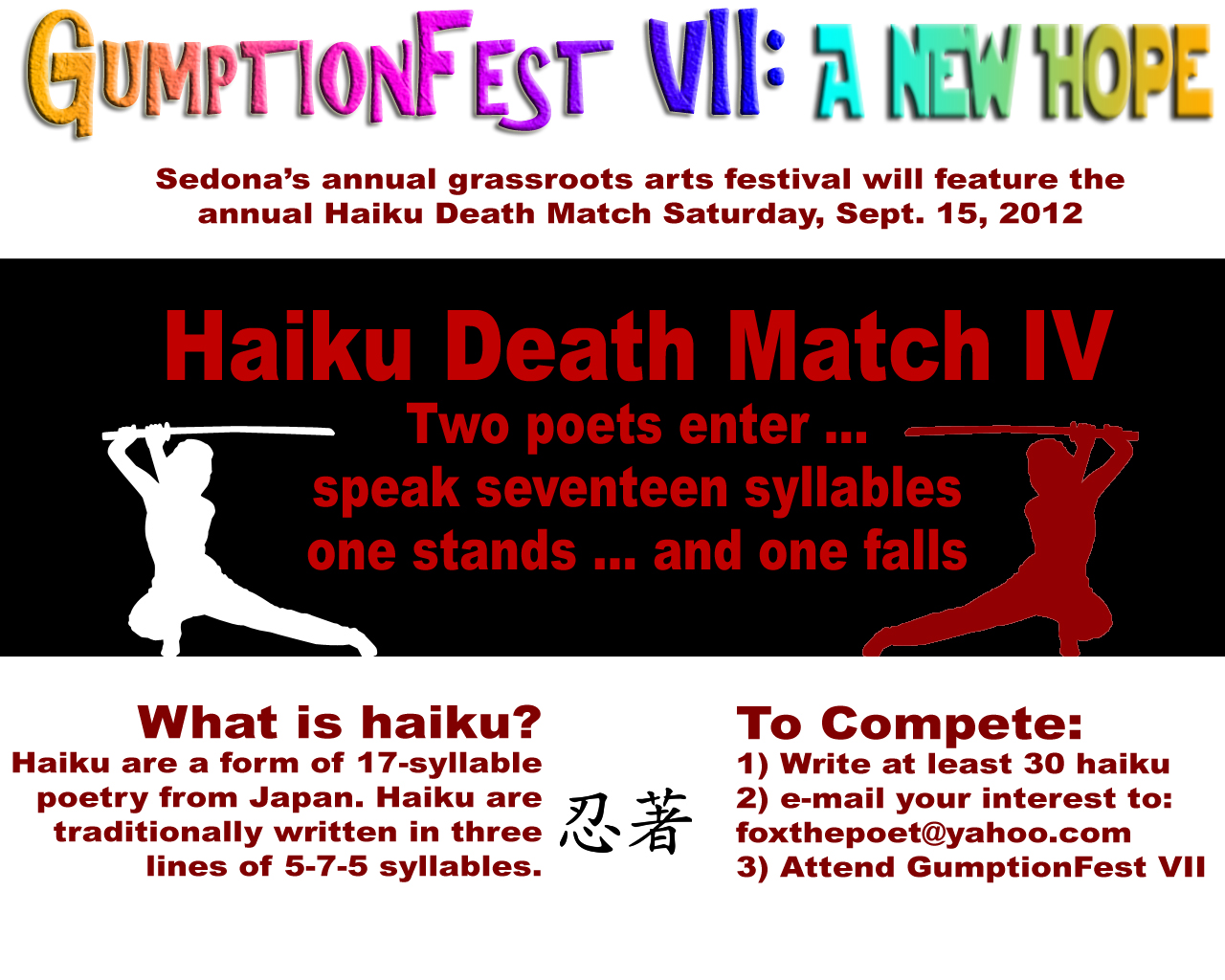 Fox the Poet: GumptionFest VII hosts the fourth annual Haiku Death ...