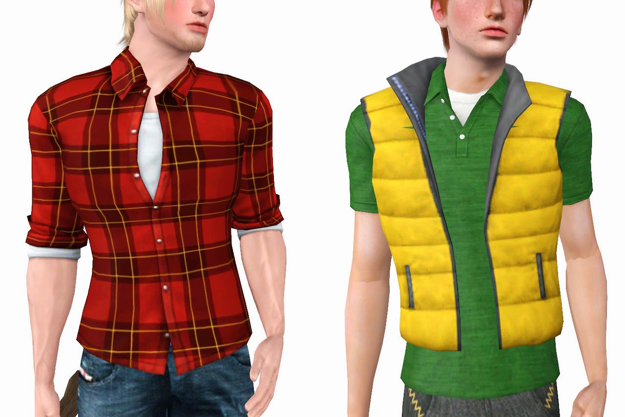 My Sims 3 Blog: Lumberjack Shirt and Accessory Vest for Males by Shokoninio