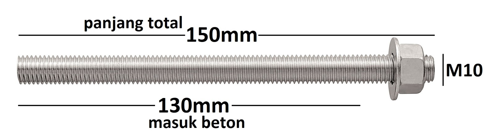 Chemical Angkur Hilti HIT-C M10x130 - Chemical Angkur
