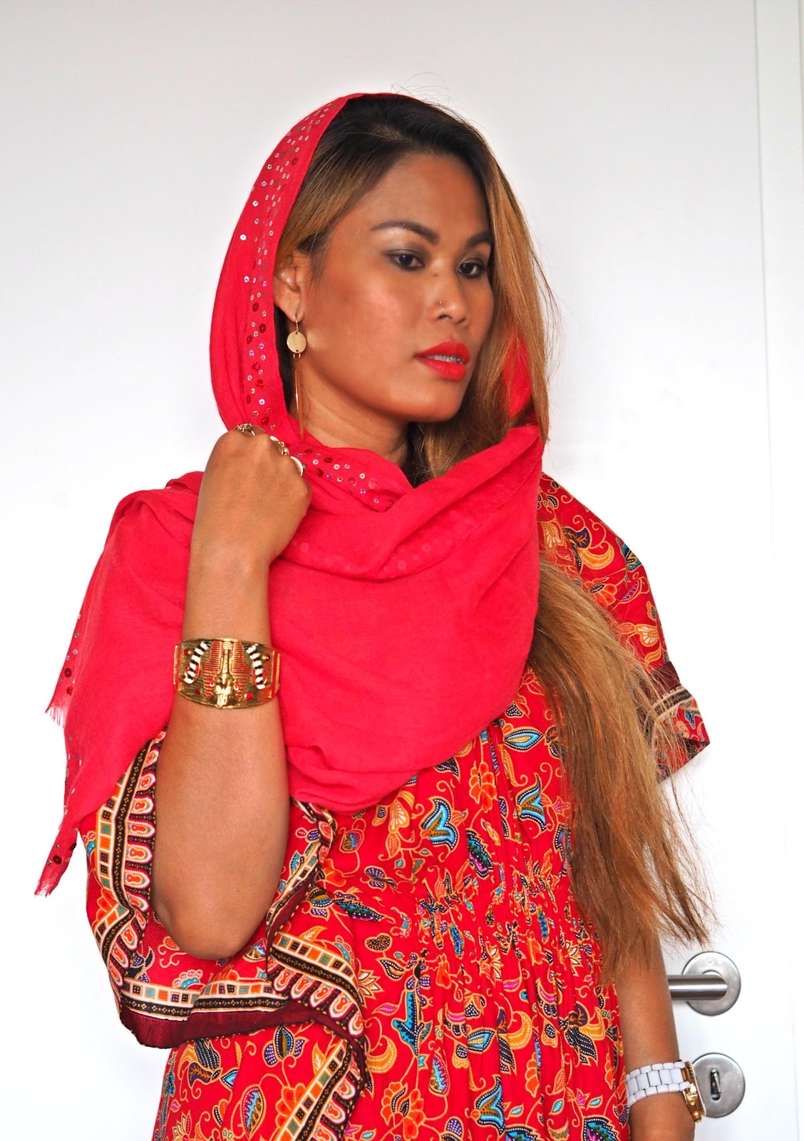 Red Batik Kaftan For Ied | EuroAsia Trends and Taste