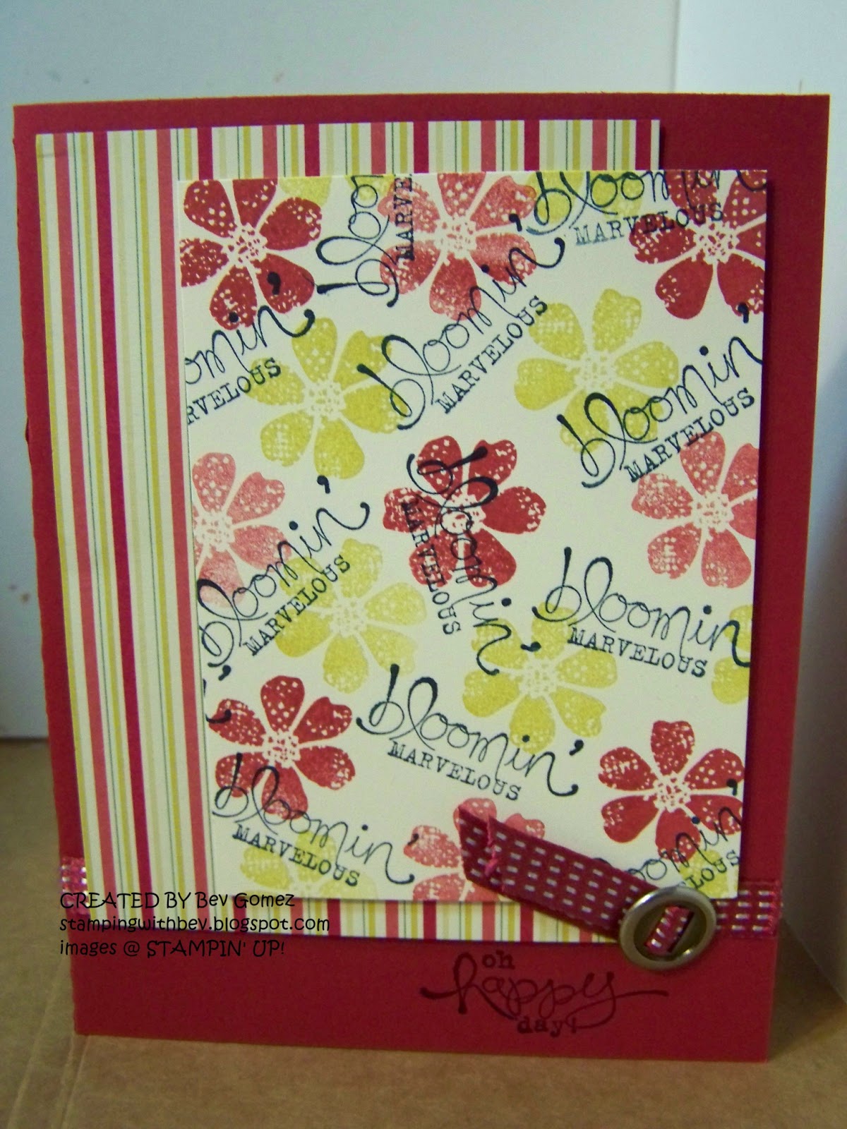 Stamping With Bev : Stampin' UP! Bloomin' Marvelous Card