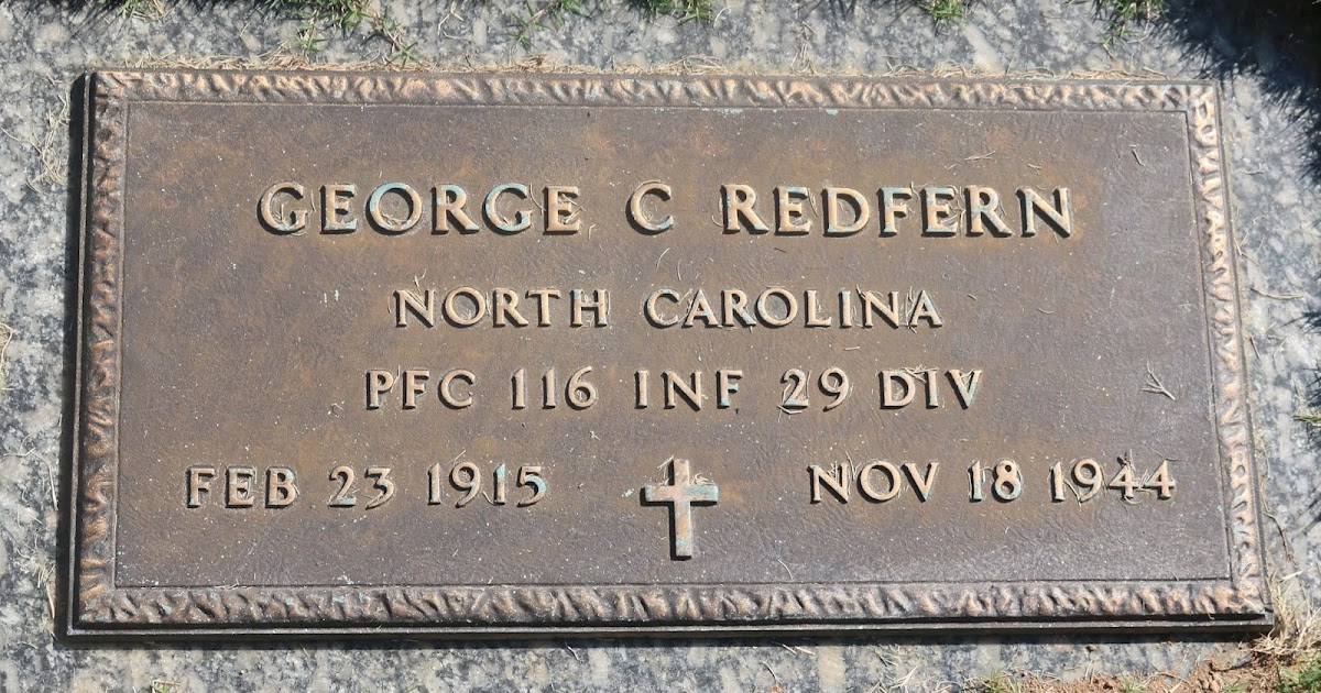 116th Infantry Regiment Roll of Honor: PFC George Carr Redfern