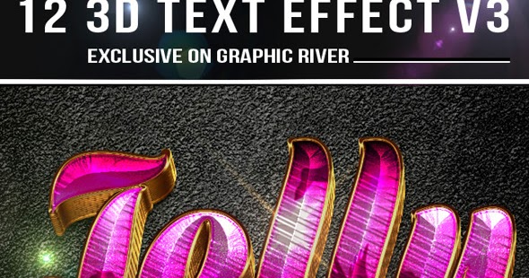 Free Software Dowanload: Graphicriver 12 3D Text Effects v4 Free Download