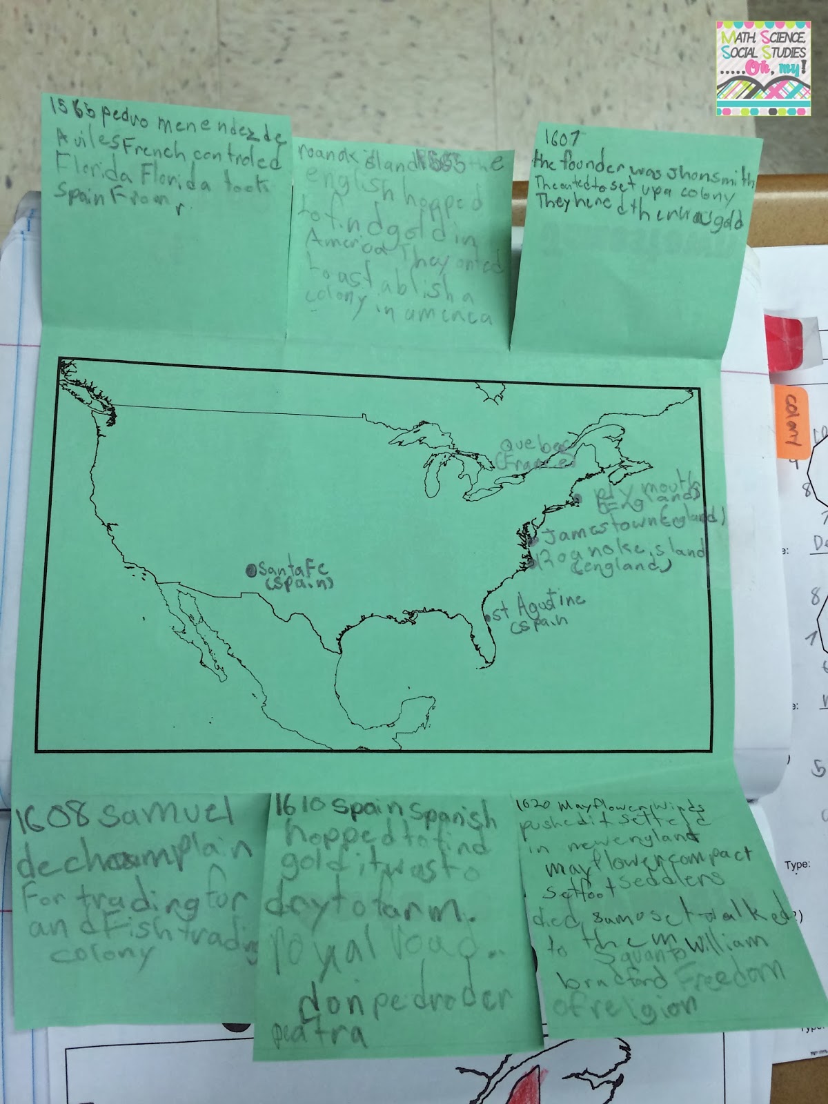 Foldable Friday: Early European Settlements in North America ...