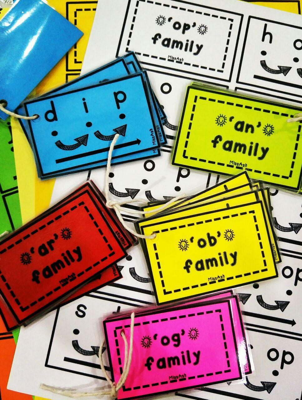 ASH THE TEACHER: WORD FAMILY BLENDING CARDS