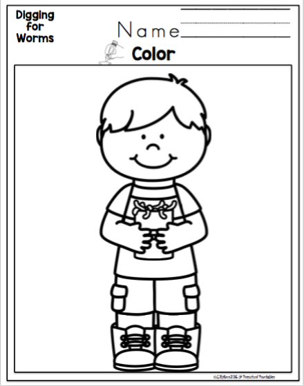 Digging for Worms (Life Cycle of a Worm) ~ Preschool Printables