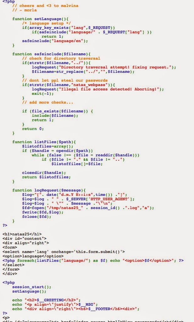 Security Writeups: Natas 25
