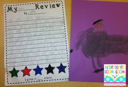 Kindergarten Boom Boom: Writing Book Reviews FREEBIE