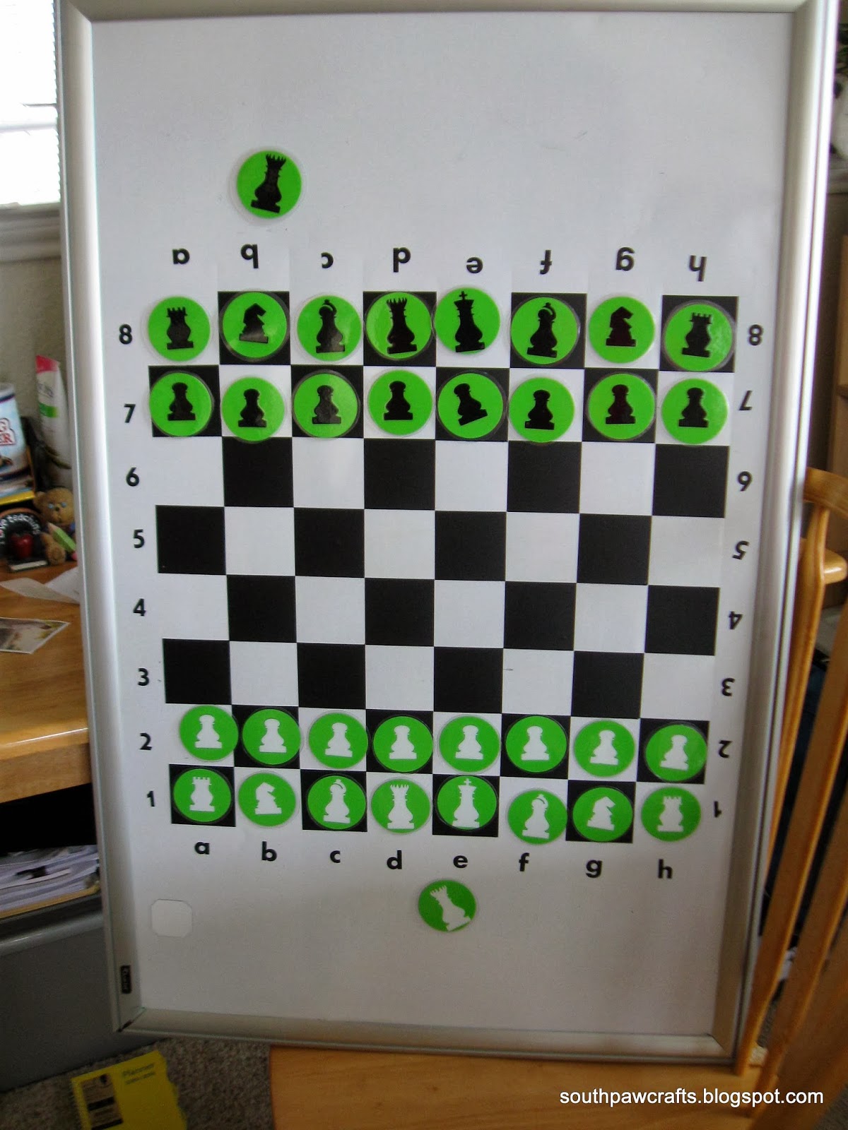 Southpaw Crafts: Chess Demo Board DIY Vinyl and Magnetic White Board