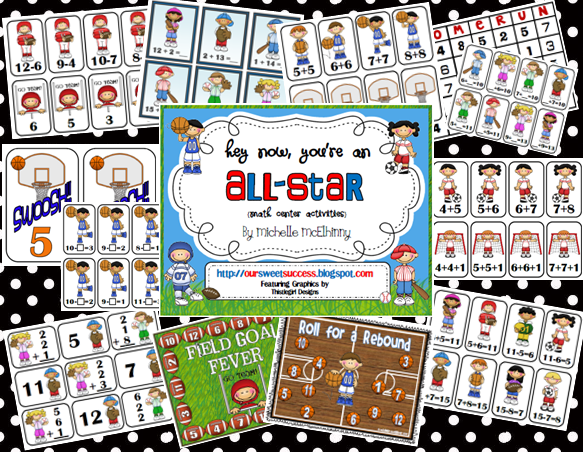 Our Sweet Success: Sports Themed Math Games and another FREEBIE