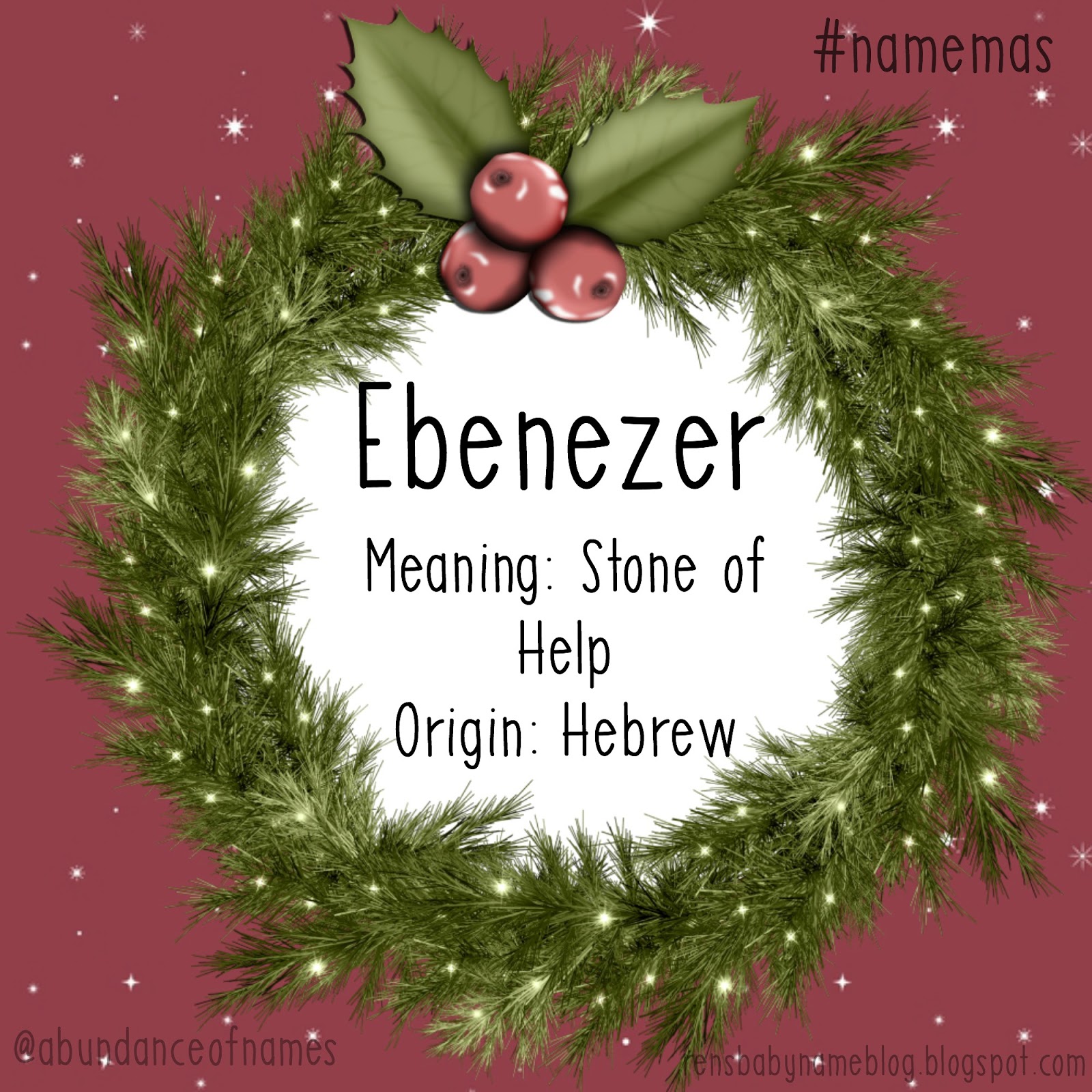 Ren's Baby Name Blog: Ebenezer