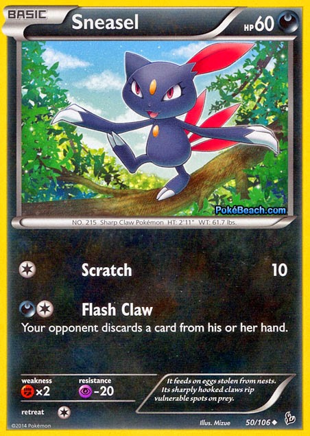 PrimetimePokemon's Blog: Sneasel #50/106 -- Flashfire Pokemon Card Review