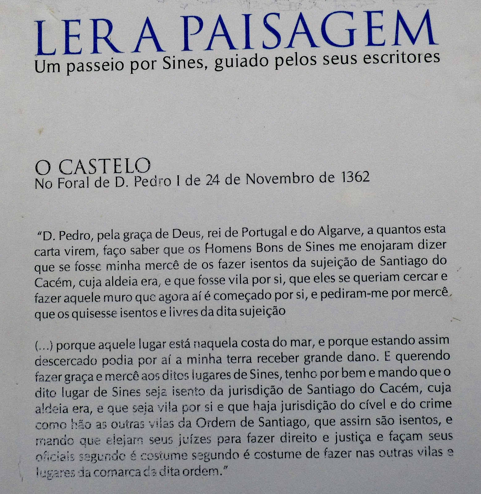 Viajar e descobrir: Portugal - Sines - Castelo de Sines