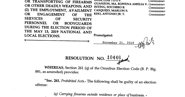 Information is the Key: Comelec Resolution No. 10446