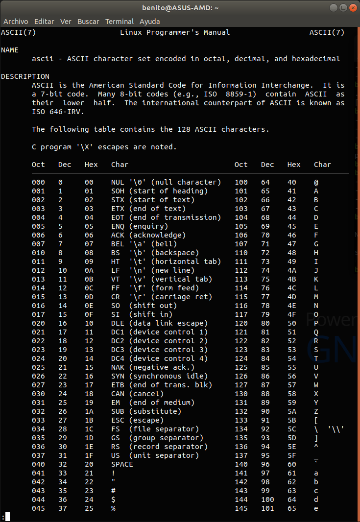 Ubuntu Linux: Como escribir símbolos ASCII en el terminal de ubuntu