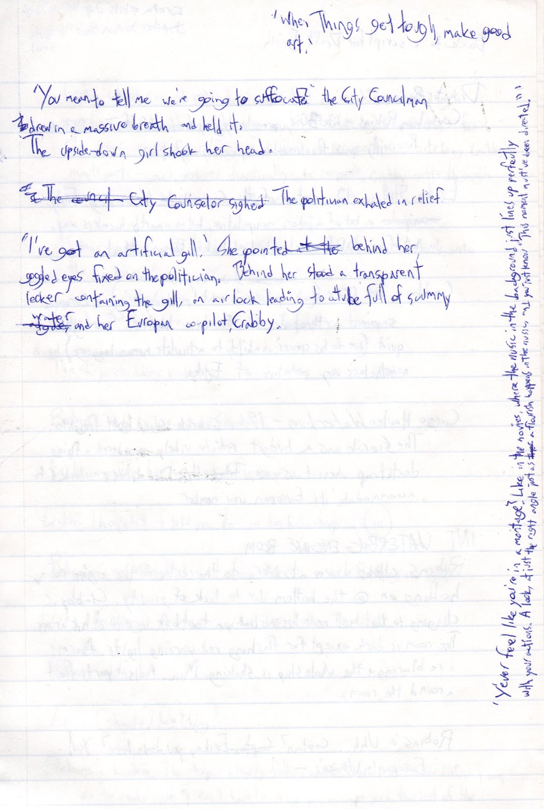 Tony Sladky - Writing: Waterbug Early Handwritten Drafts
