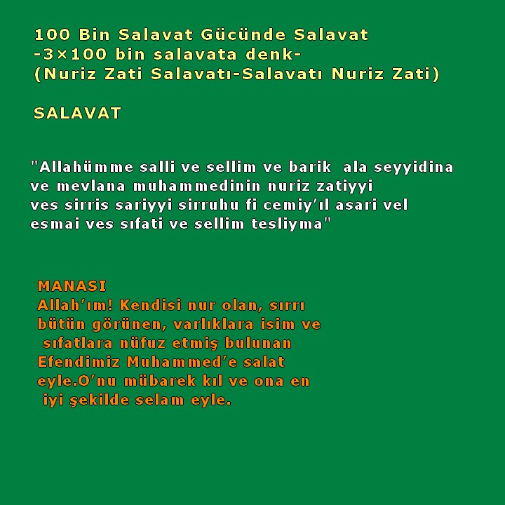 ŞİFA AYETLERİ VE DUALARI: 100 Bin Salavat Değerinde Salavat