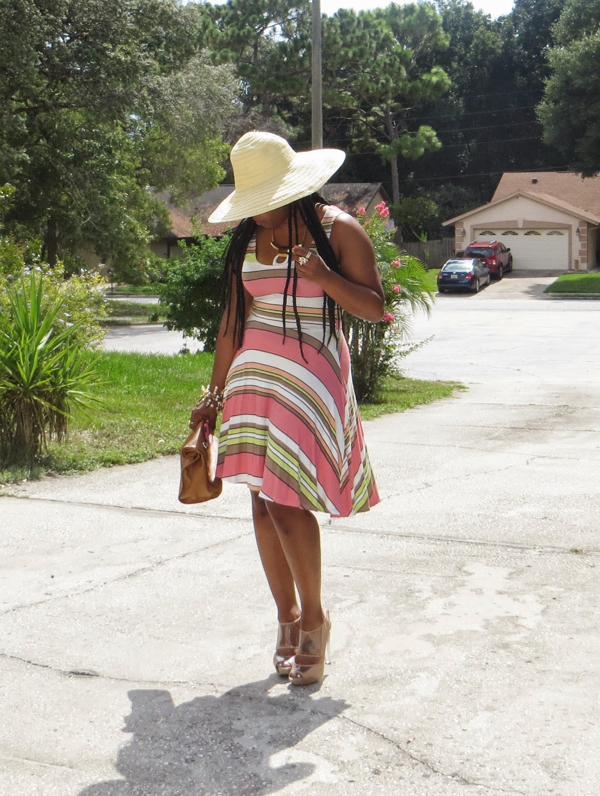Oufit: Sundress, Sun Hat, and Suntan