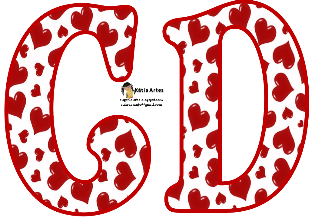 Alfabeto relleno con corazones rojos. - Oh my Alfabetos!