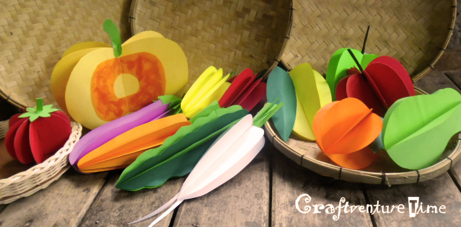 Craftventure Time: 3D Paper Fruits and Vegetables