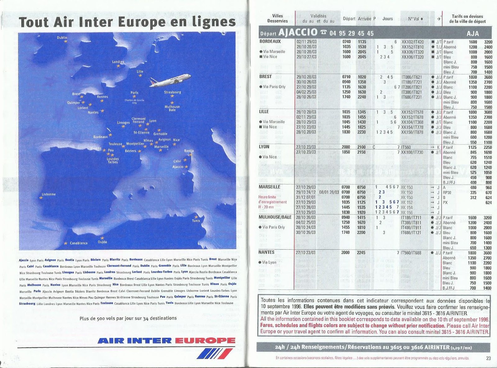 Airline memorabilia: Air Inter Europe (1996/1997)