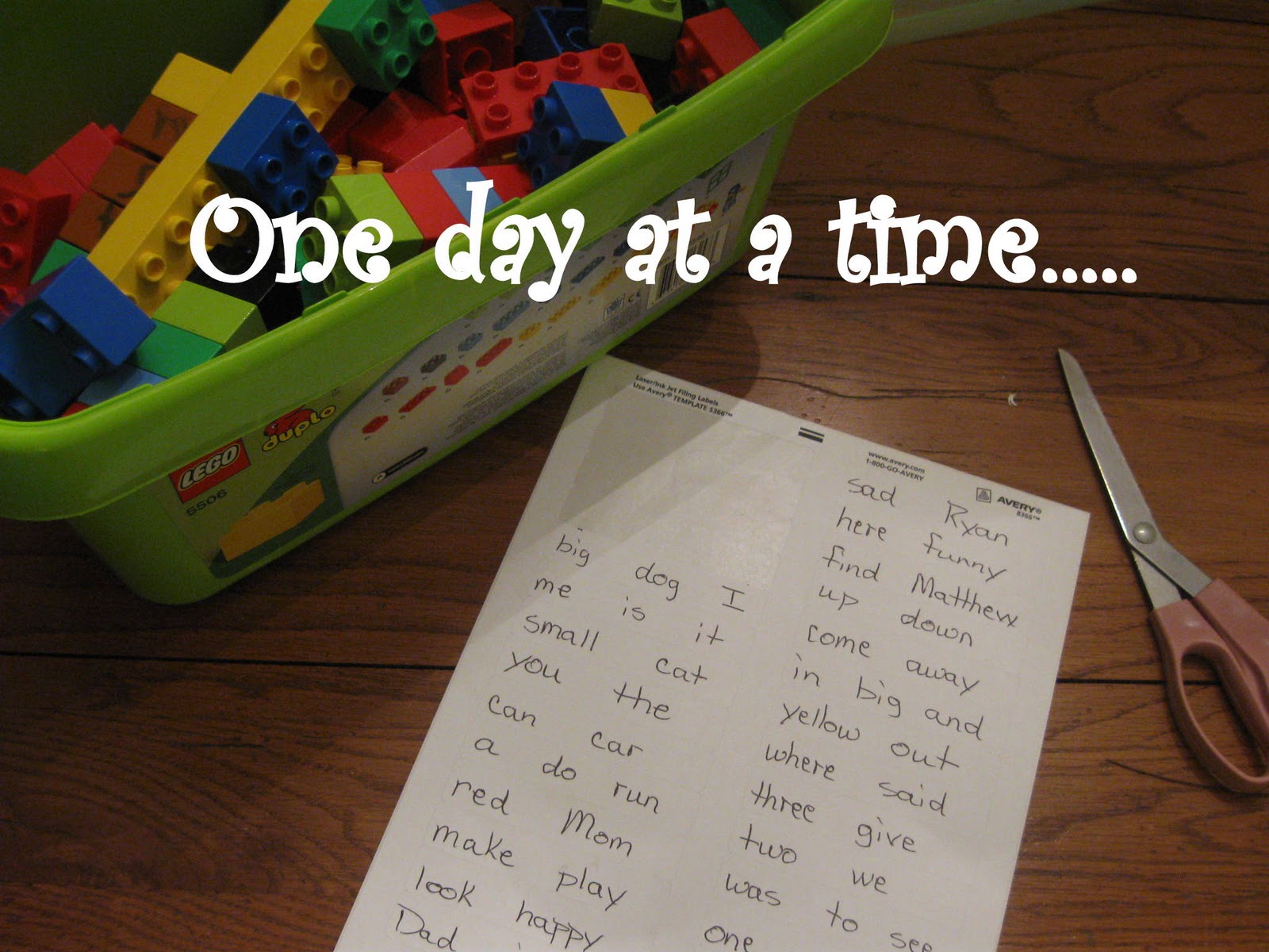 One day at a time.....: Reading with Legos