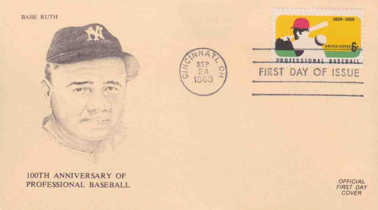 Baseball Stamps & Postmarks: Professional Baseball Centennial - 1969