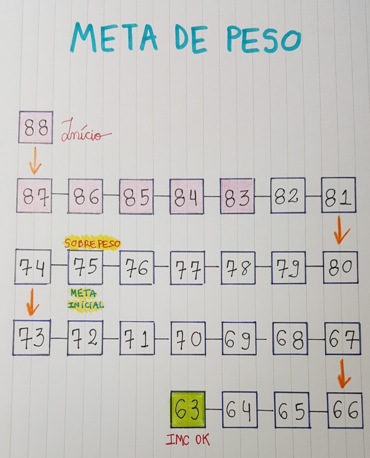 Meu emagrecimento: Meta de peso