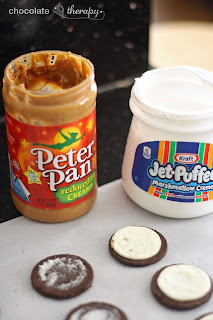Chocolate Therapy: Chocolate Covered Fluffernutter Oreos