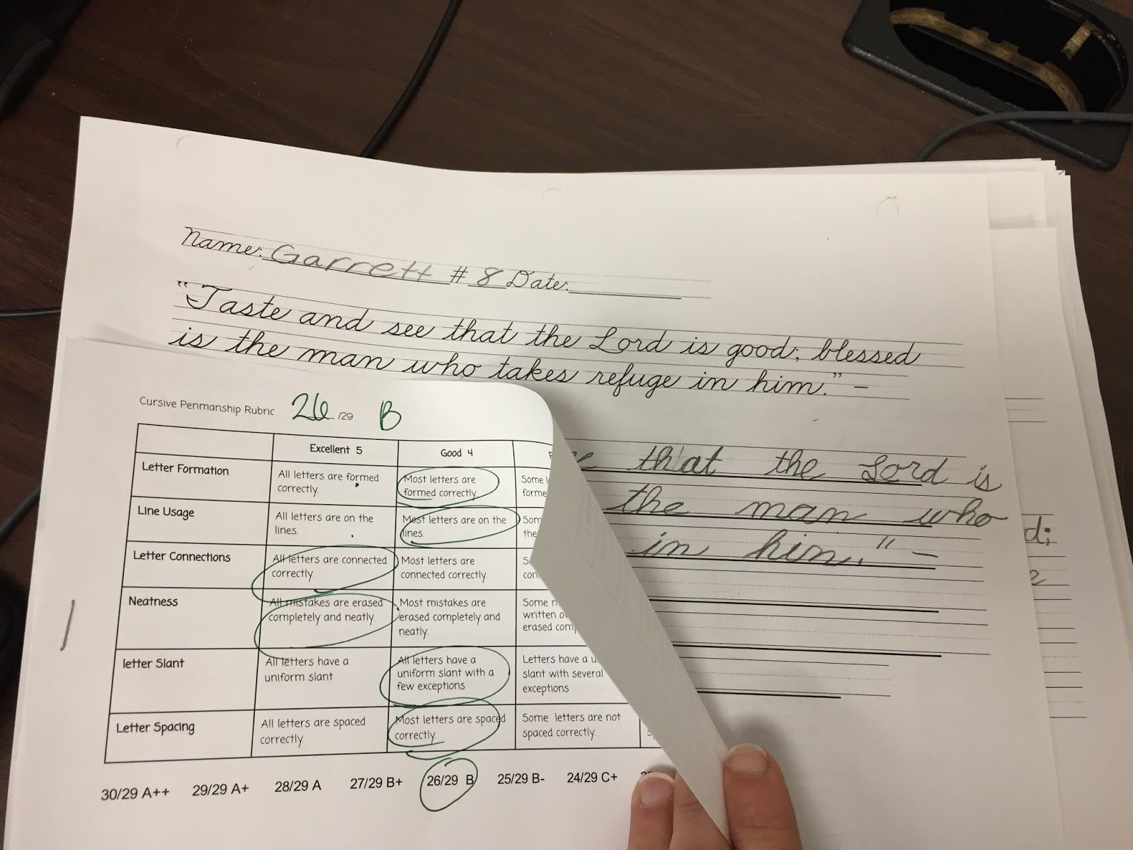 From The Hive: cursive rubric