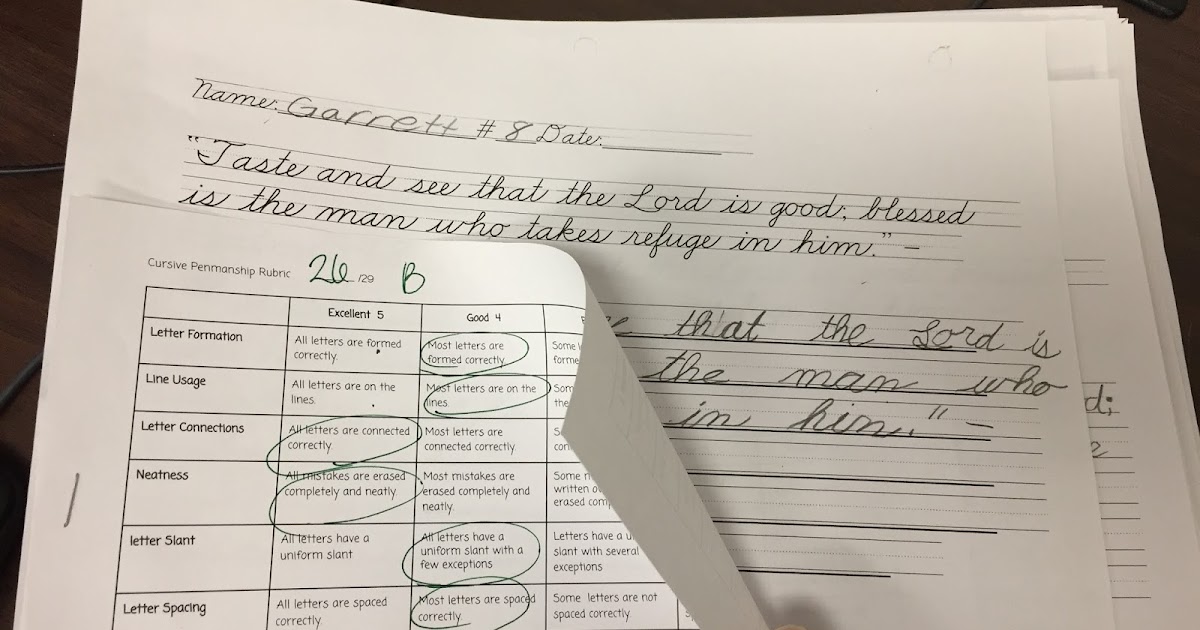 From The Hive: cursive rubric